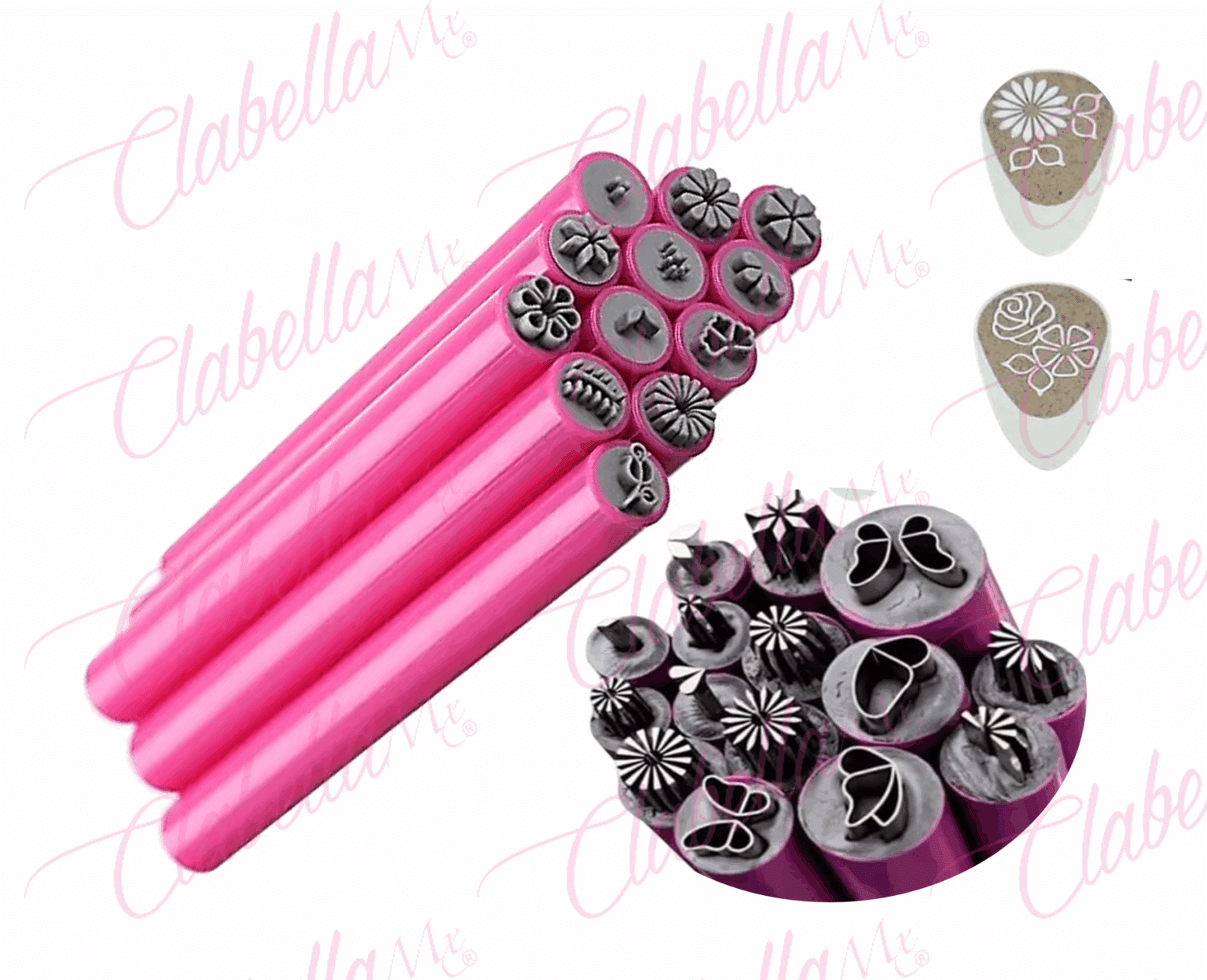 Sello de goma estampador para diseño en uñas aprox de 11.5cm por serie ...