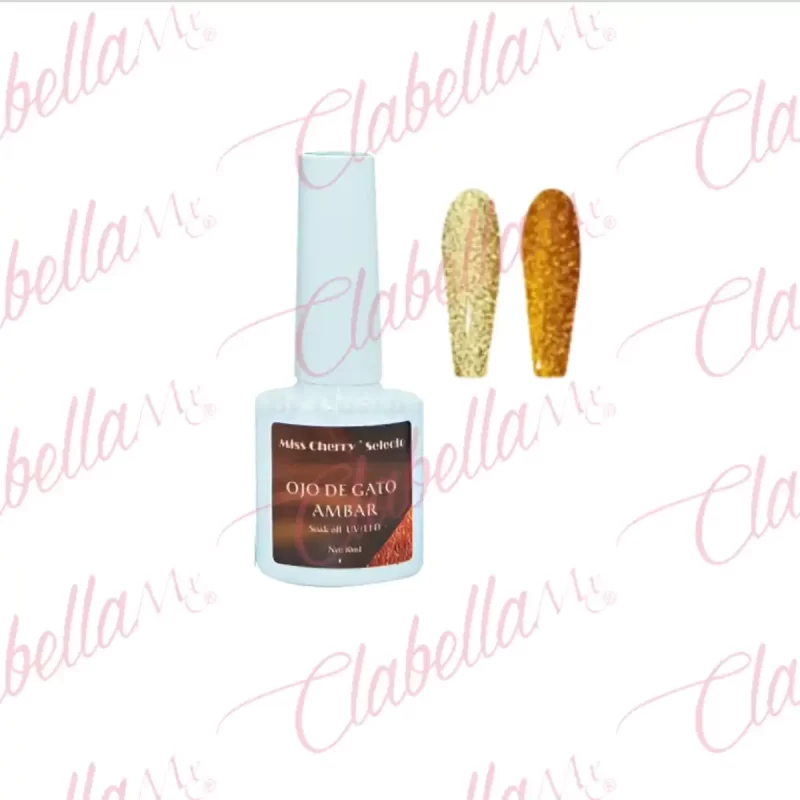 Gel Miss cherry uv/led efecto Ojo de Gato AMBAR (COLOR DORADO Y COBRE ...